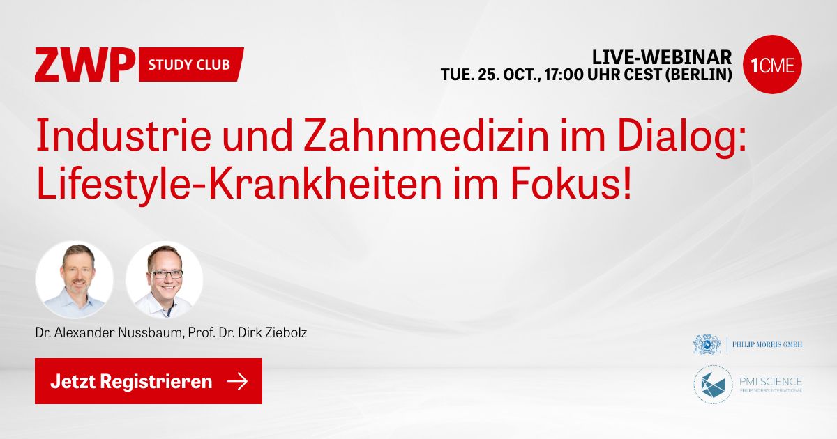 Industrie und Zahnmedizin im Dialog: Lifestyle-Krankheiten im Fokus! - Webinar - ZWP Study Club