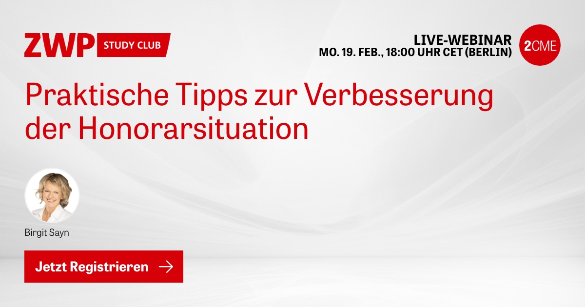 Praktische Tipps zur Verbesserung der Honorarsituation - Webinar - ZWP Study Club